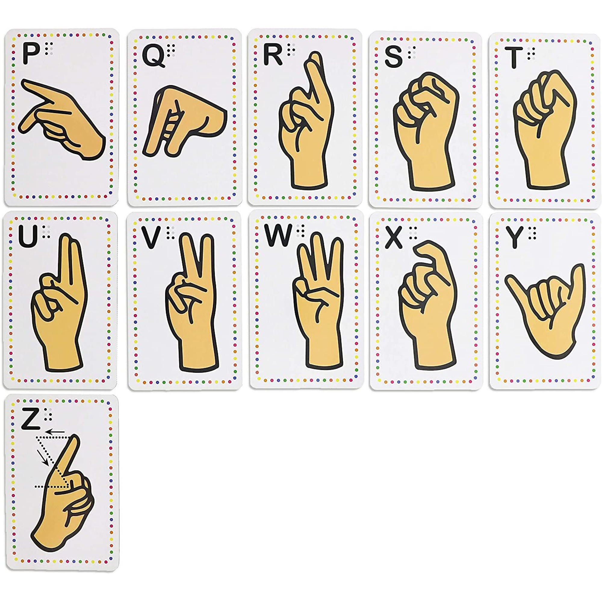 Set of 26 Magnetic Sign Language Alphabet Flash Cards with Gestures 5.6 ...