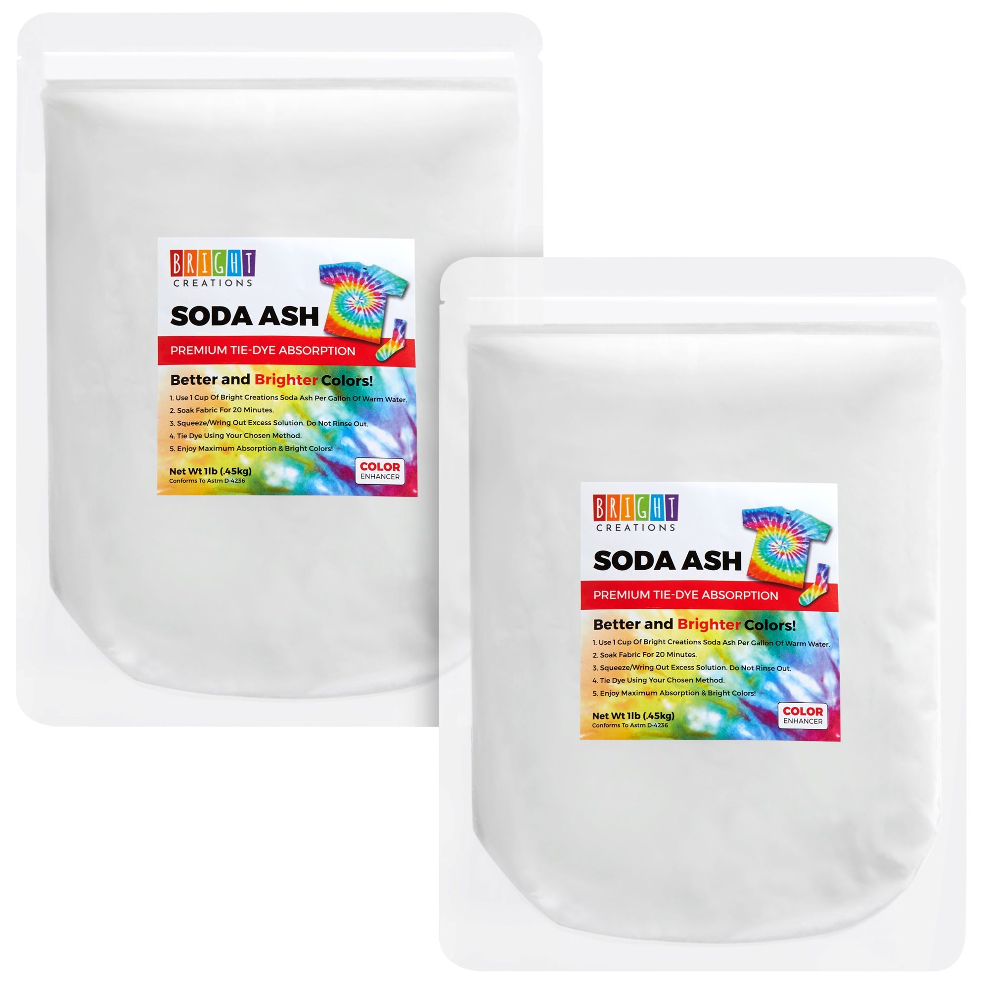 Soda Ash for Tie Dye Shirts and DIY Crafts (2 lbs, 2 Pack) 194425396050 ...