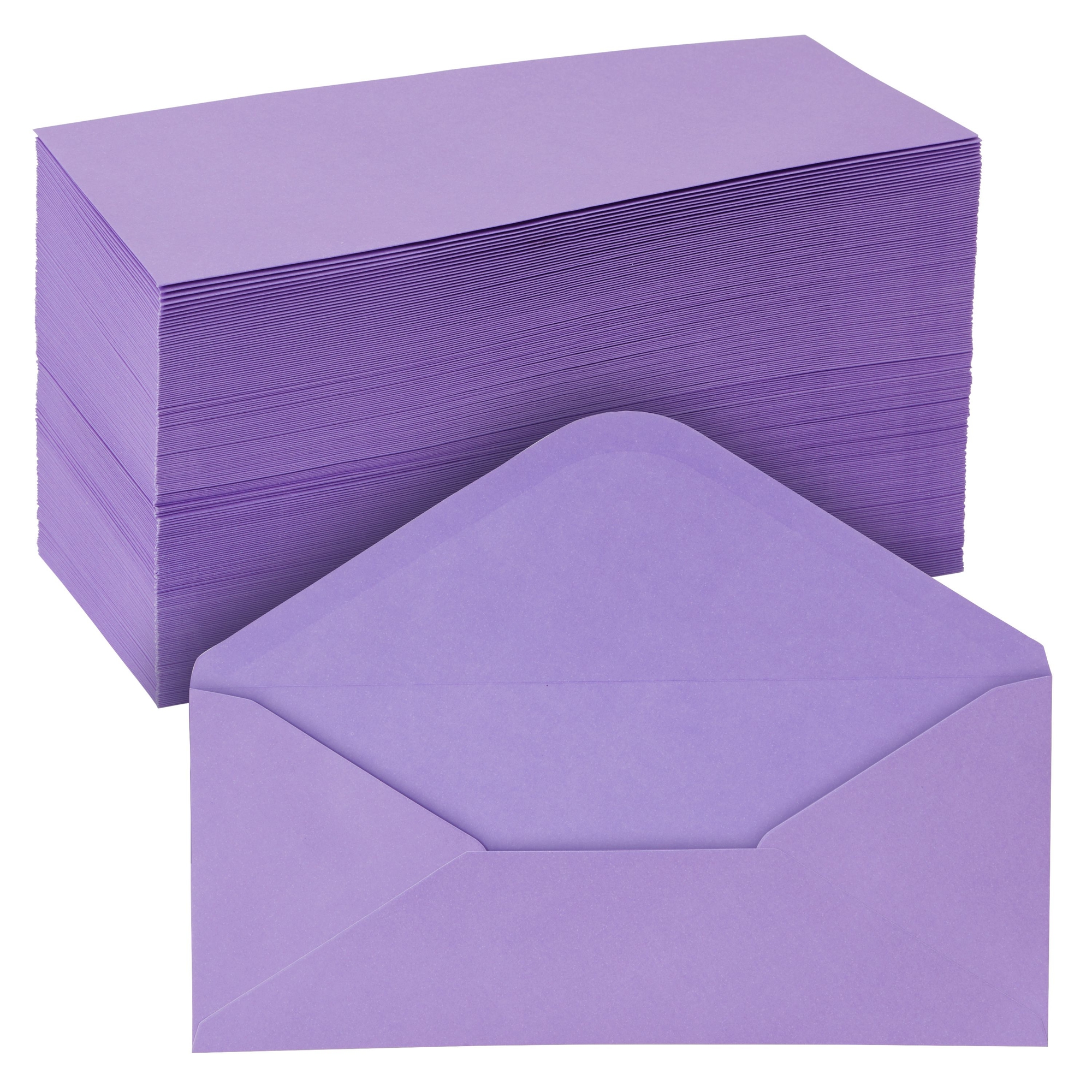 200 Pack Bulk #10 Purple Envelopes, Gummed Seal for Invitations, 4.1in ...