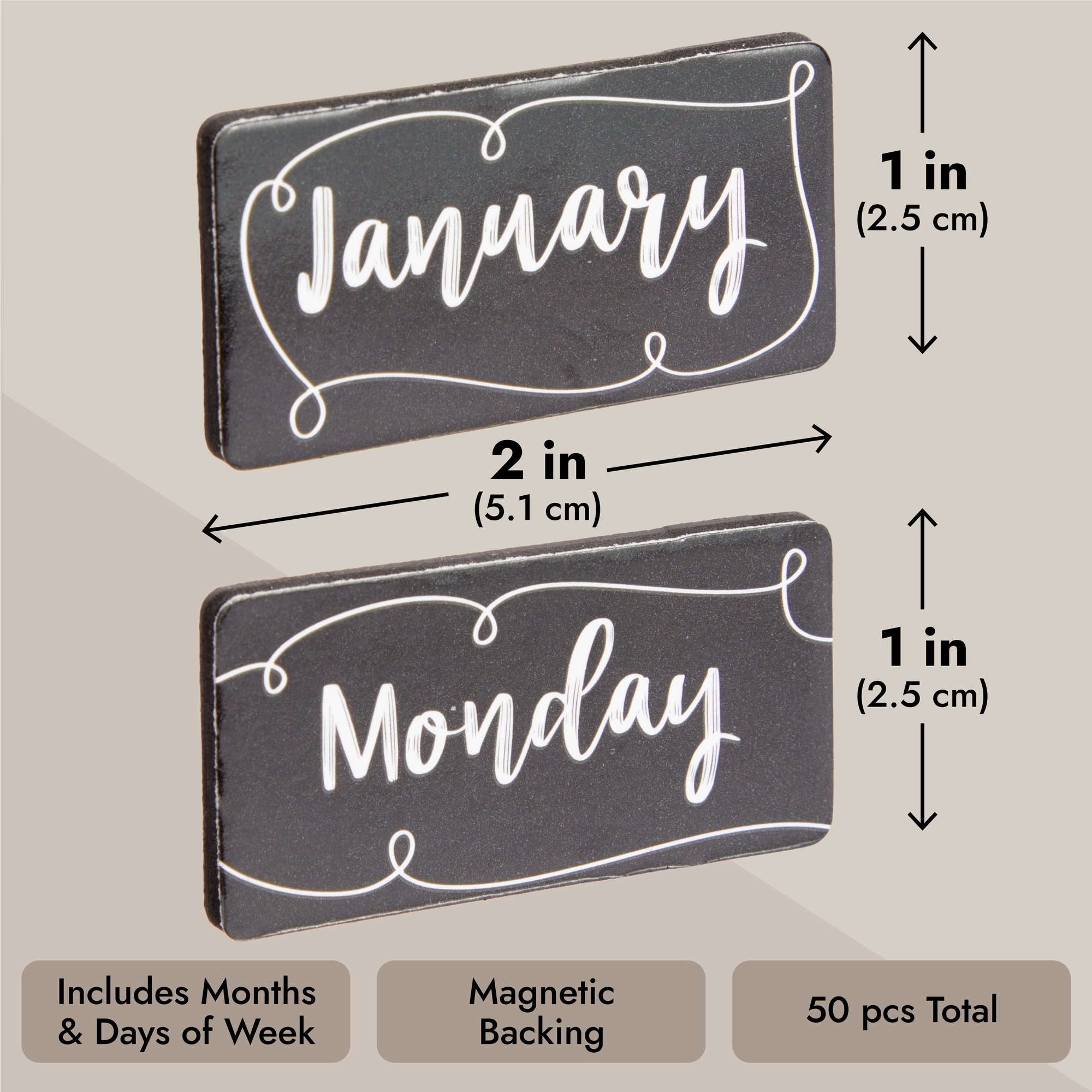 50 Piece Magnetic Calendar for Classroom and Whiteboard with Day, Month ...