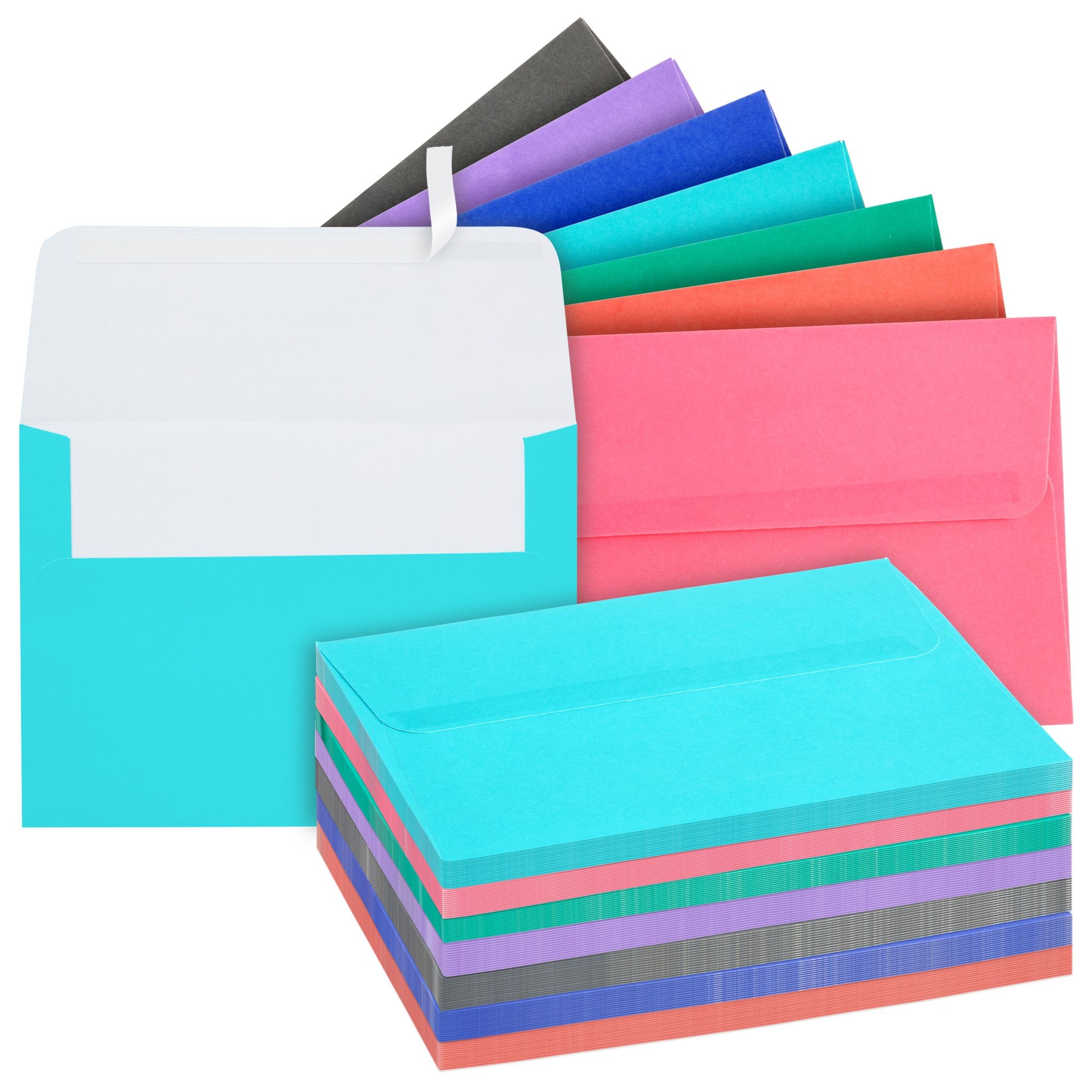 100 Pack Colored Envelopes 5x7 for Mailing, A7 for Invitations ...
